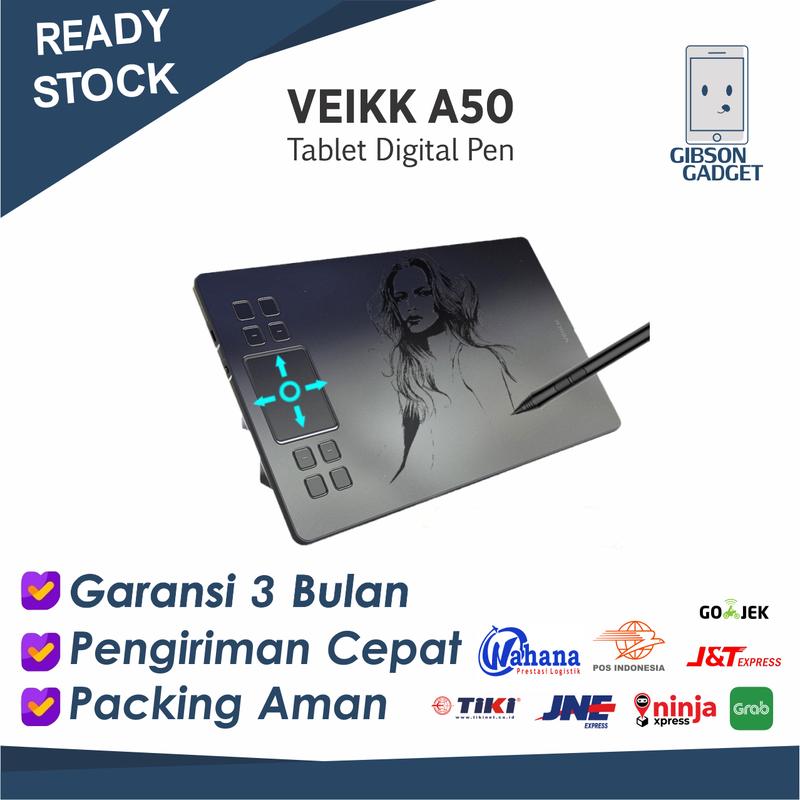 VEIKK A50 Graphics Menggambar Tablet Digital Pen 8192 Sensitivitas ...