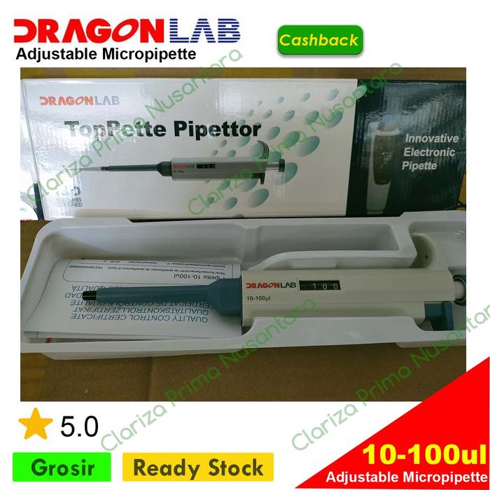 Jual Micro Pipette 10-100 ul Dragon Lab Mikro pipet Adjustable Micro ...