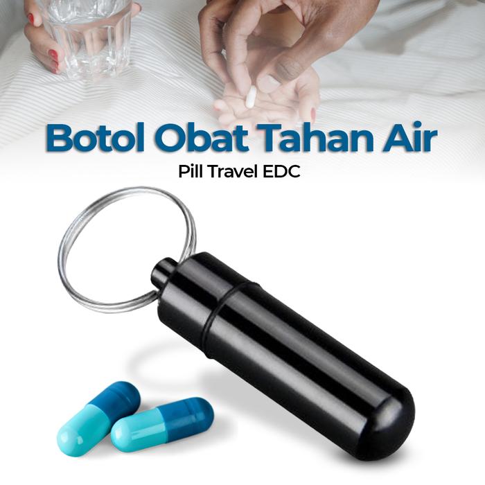 Jual CMS Botol Obat Pil Mini Tempat Vitamin Travel Waterproof Stainless ...