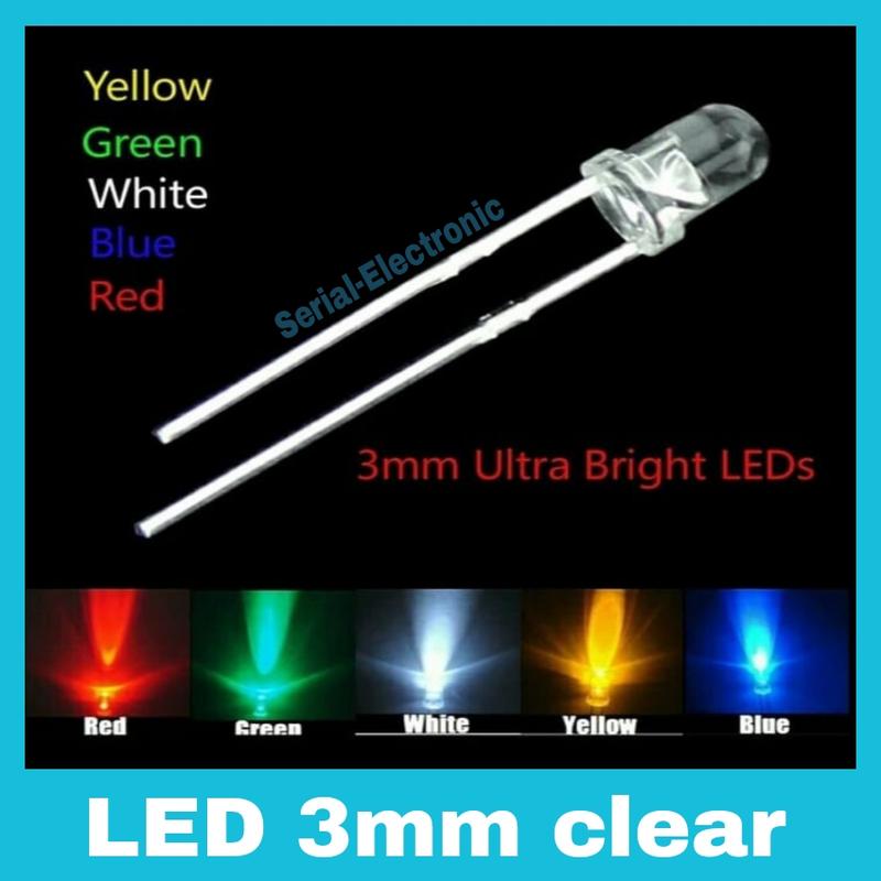 LED 3MM Clear mm Super bright F3 light Emitting diode Bening - Shop ...
