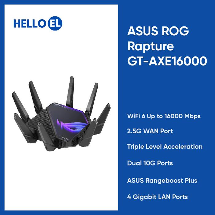Jual ASUS ROG Rapture GT-AXE16000 GT AXE16000 WiFi 6E Gaming Router ...