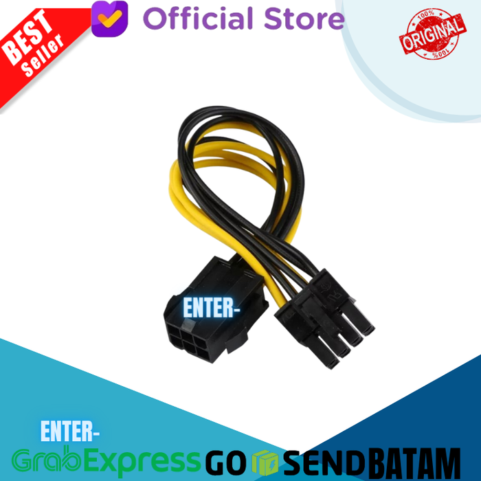 Jual Kabel Power VGA / Adapter 6 Pin to 8 Pin / 6Pin ke 8Pin PCIE / PCI ...