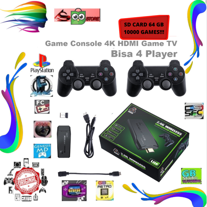 Jual Games Stick 4K Game konsul wireless Gamepad HDMI TV RETRO Video ...