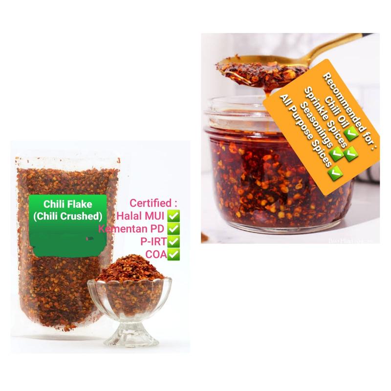 chili flakes grade A 500gram/chili crushed/cabe cac ygah kasar - Shop ...