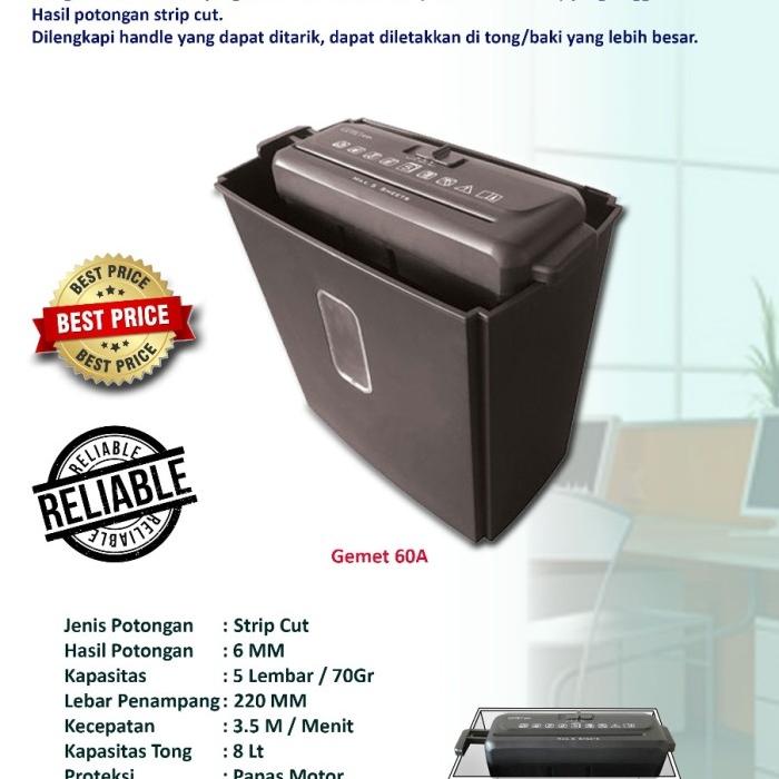 Mesin Penghancur Dokumen Kertas Strip Cut Small Size Gemet 60A - Shop ...