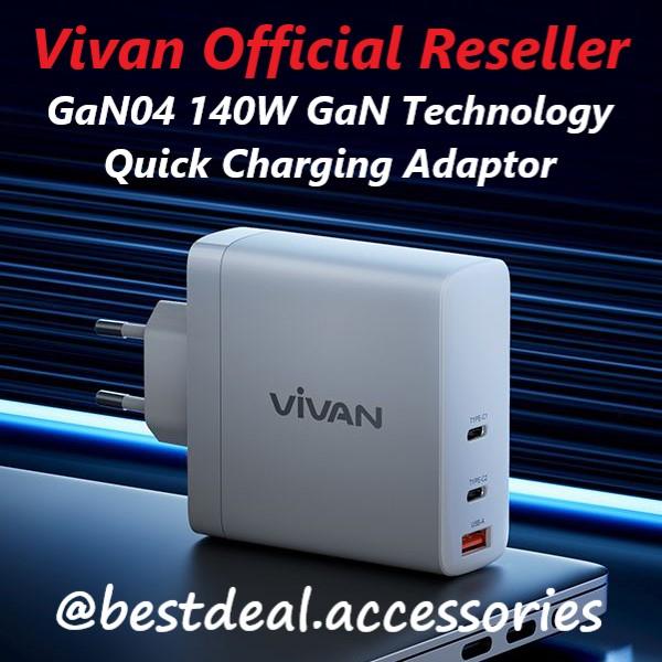 Promo Vivan GaN04 140W GaN Quick Charging 3 Port USB-C USB-A Adaptor ...