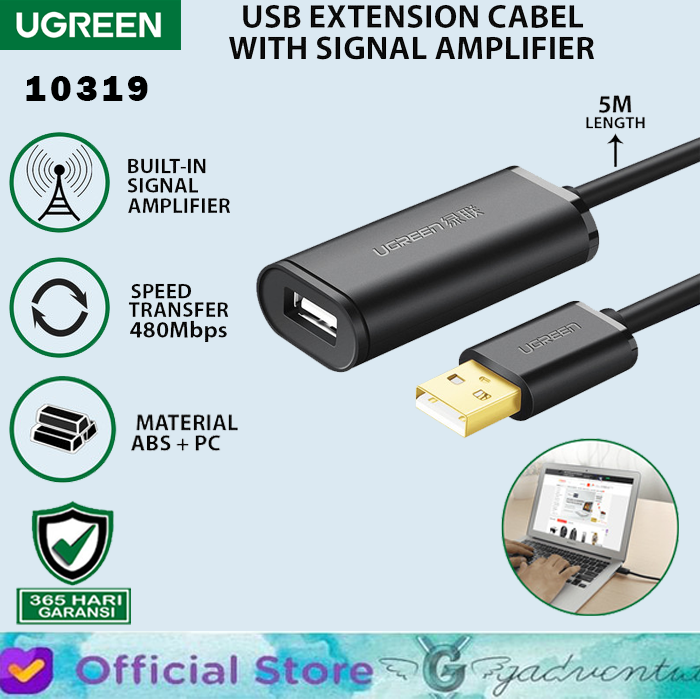 Jual UGREEN Kabel Data USB 2.0 Extension Male To USB 2.0 Female Round ...
