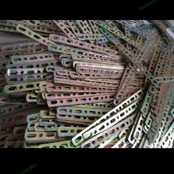Plat besi bolong lubang dudukan breket serbaguna panjang 30cm - Shop ...