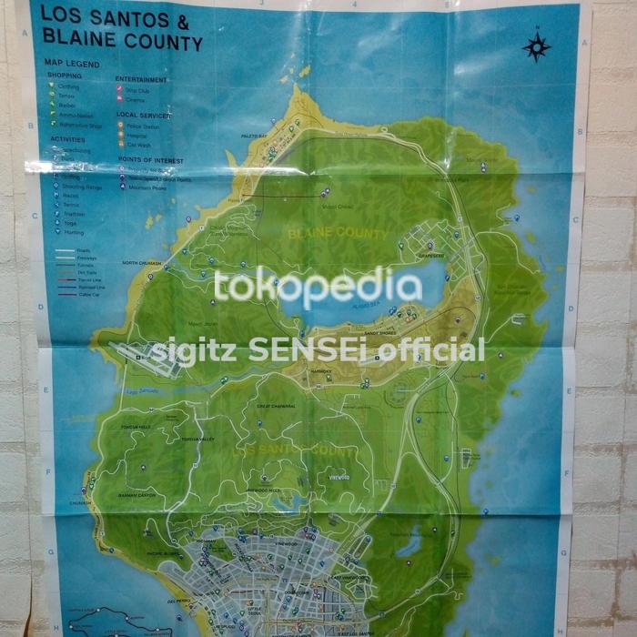 Jual map peta gta v game PS4 PS3 gta 5 los Santos grand theft auto v ...