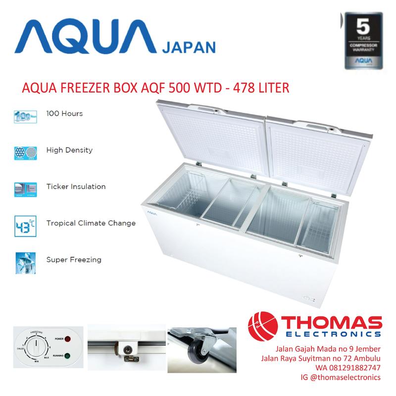 AQUA JAPAN FREEZER BOX AQF 500 WTD / CHEST FREEZER AQF500WTD GARANSI ...