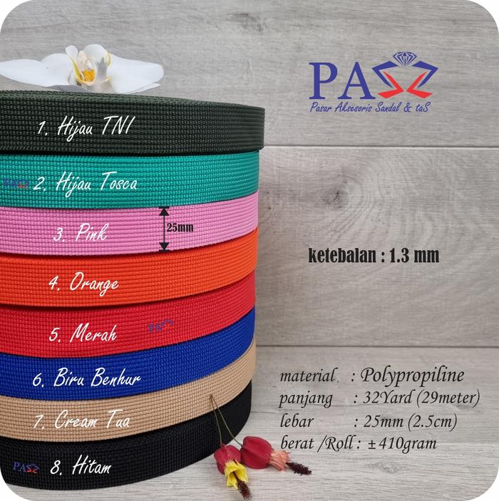 Jual Webbing 2.5cm F72 1Roll isi 32yard - Hijau Tosca - Kota Bandung ...