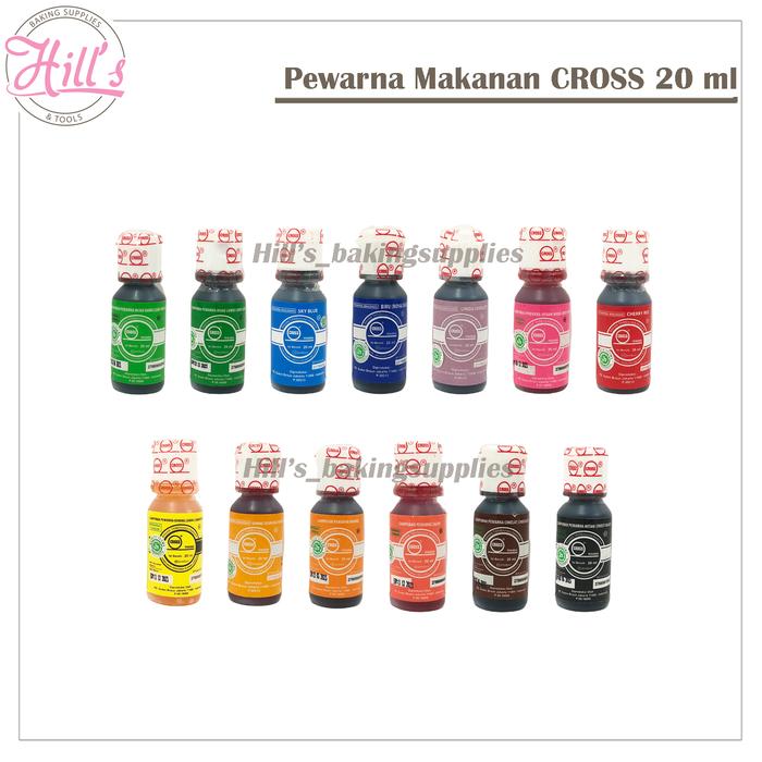 Jual PEWARNA MAKANAN CROSS 20 ml / OIL BASE / LIQUID ICING / FOOD COLOR ...