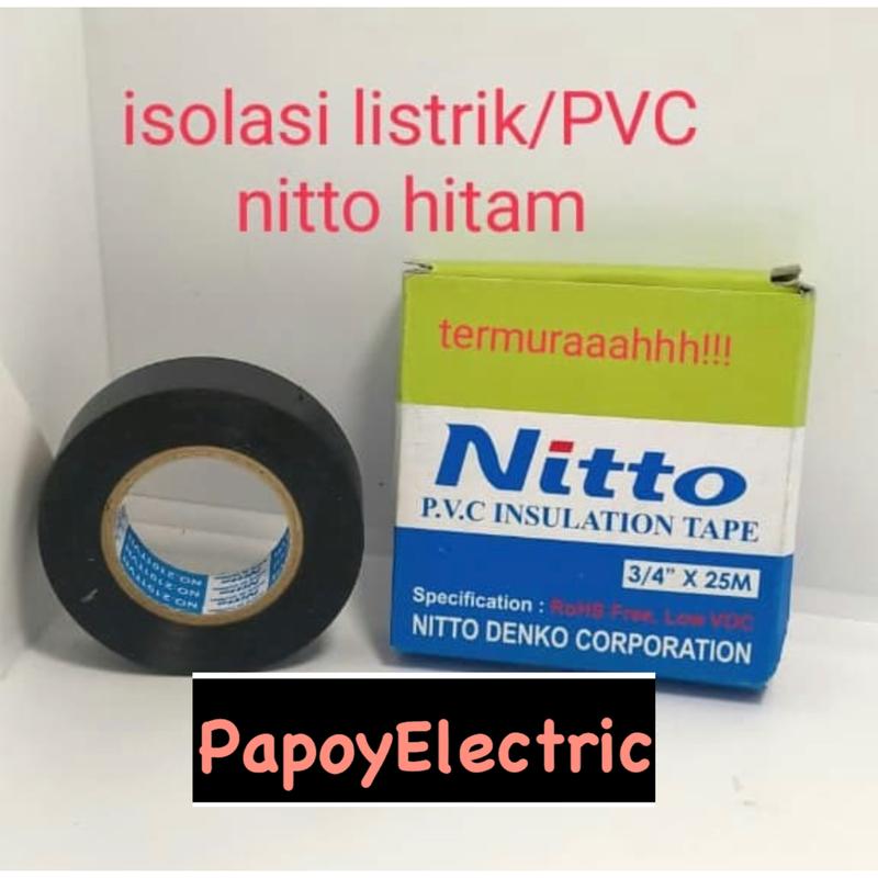 Termurahh!!! isolasi nitto original / isolasi listrik nitto pvc 25m ...