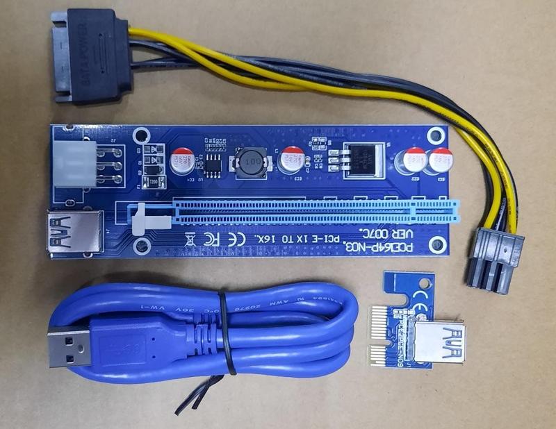 PCI-E / PCIE / PCI Express Riser Card USB 3.0 1x to 16x 6 capasitor ...