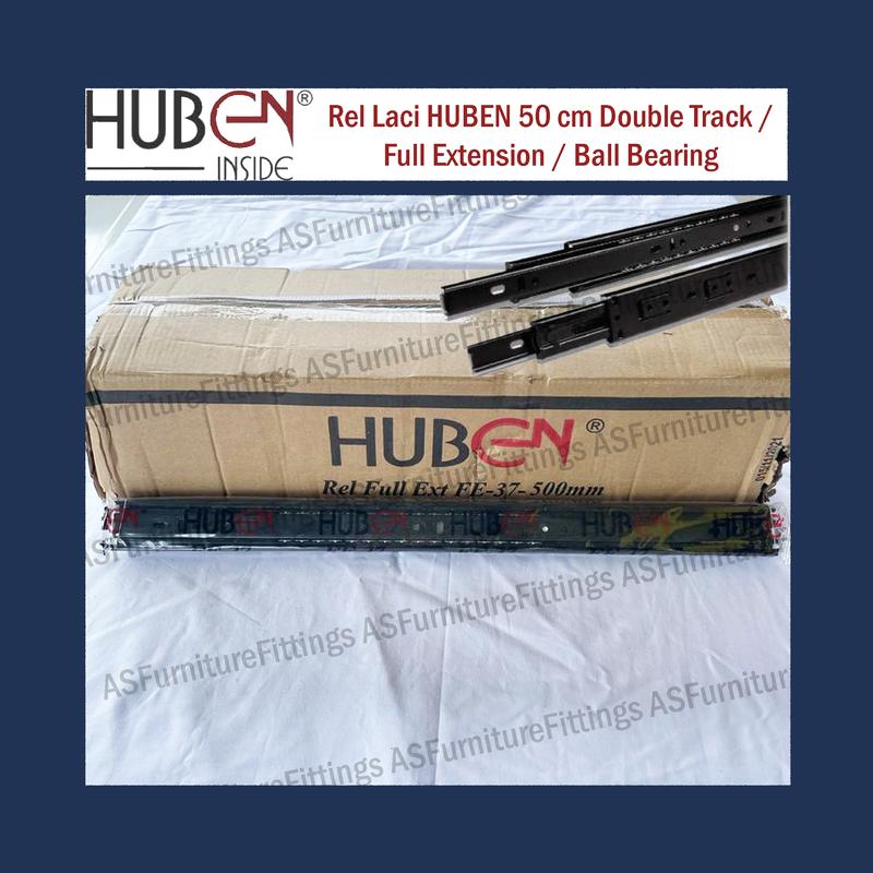 REL LACI HUBEN FULL EXTENSION / DOUBLE TRACK PANJANG 50 CM TIPE FE 37 ...
