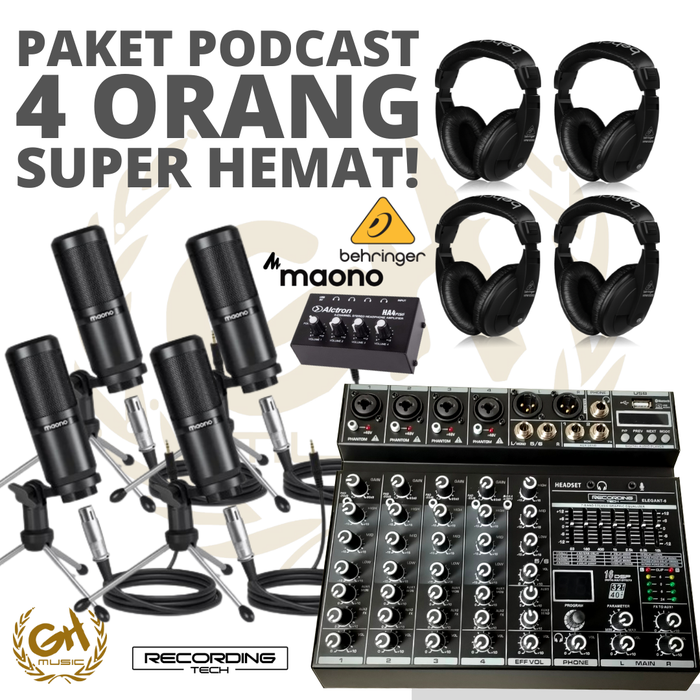 Promo PAKET PODCAST 4 ORANG MURAH BERKUALITAS PM360 / BM800 + RT ...