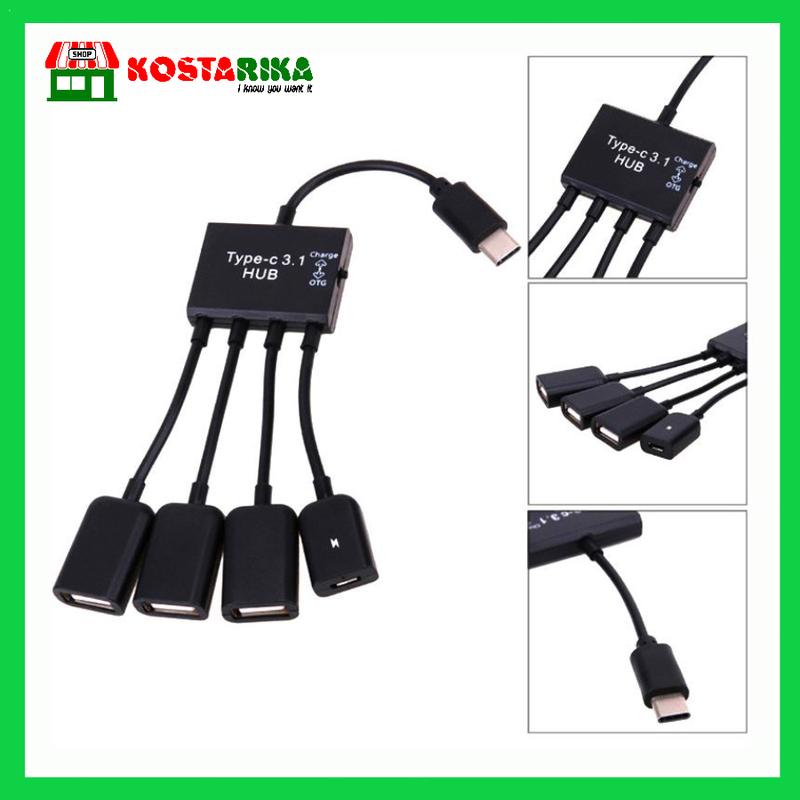 Type C OTG USB Hub 4 in 1 Multiple Type C to USB 2.0 OTG - Shop | Tokopedia
