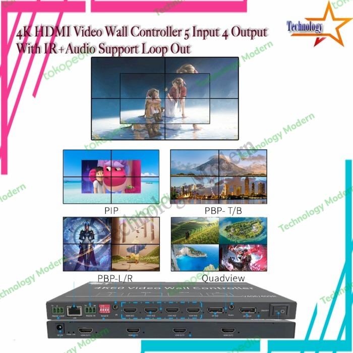 Jual 4K HDMI Video Wall Controller 2x2 Multiviewer 4 TV (4 Input 4 ...
