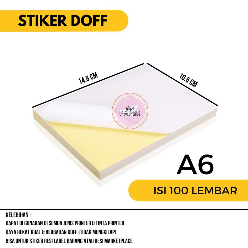 Kertas Sticker HVS A6 isi 100 lembar - Fastec / Kertas Stiker A6 - Shop ...