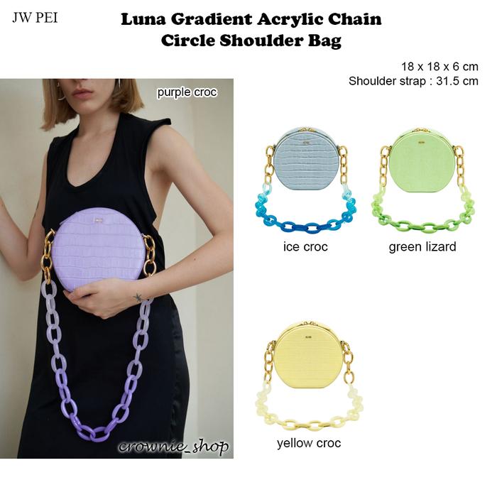 Jual JW PEI luna gradient acrylic chain circle shoulder bag - purple ...