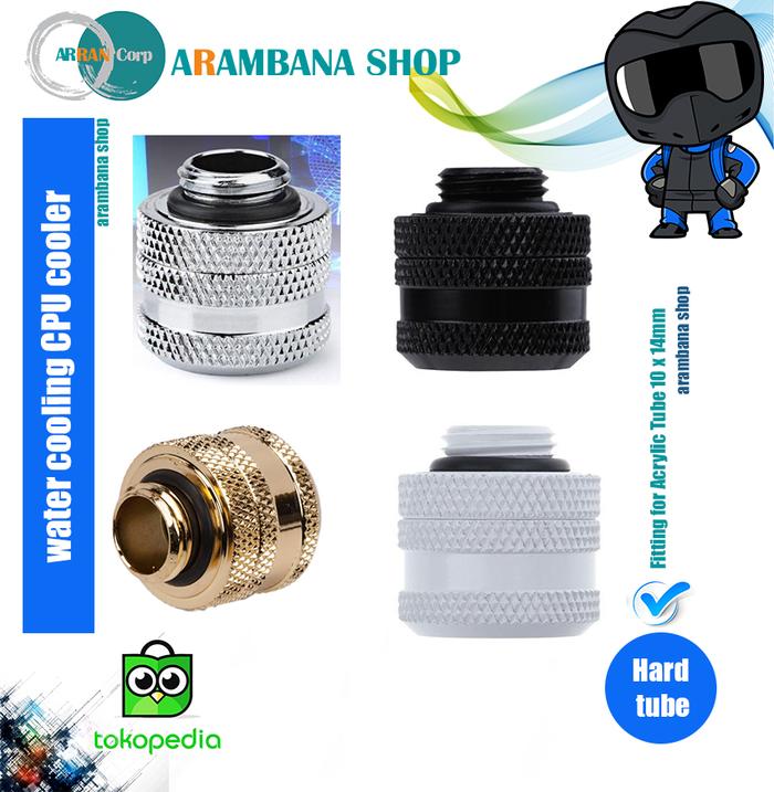 Jual Water Cooling Fitting for Acrylic Tube 10*14mm - White - Kota ...