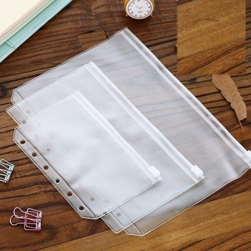 1 Pcs Zipper Pocket Binder Divider A6 A5 B5 - Map Ziplock Transparan ...