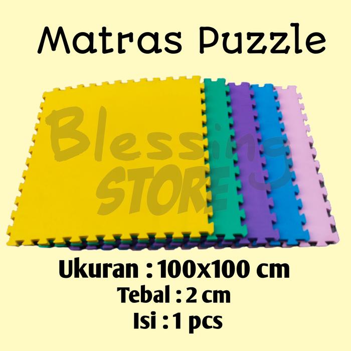 Jual Matras puzzle 100x100 tebal 2 cm alas matras lantai spon - 100x100 ...