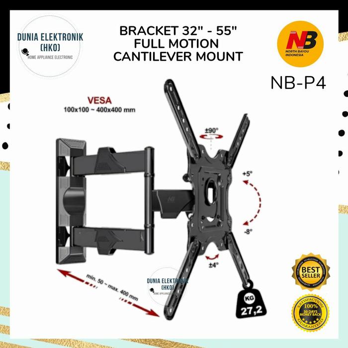 Jual BRACKET TV LCD SWIVEL 32" - 55" NORTH BAYOU P4 NB P4 NBP4 TILT ...