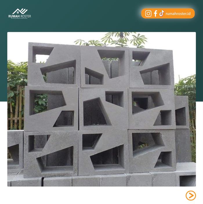 Jual Roster Beton Minimalis/Roster Modern Motif Trapesium (2 Muka ...