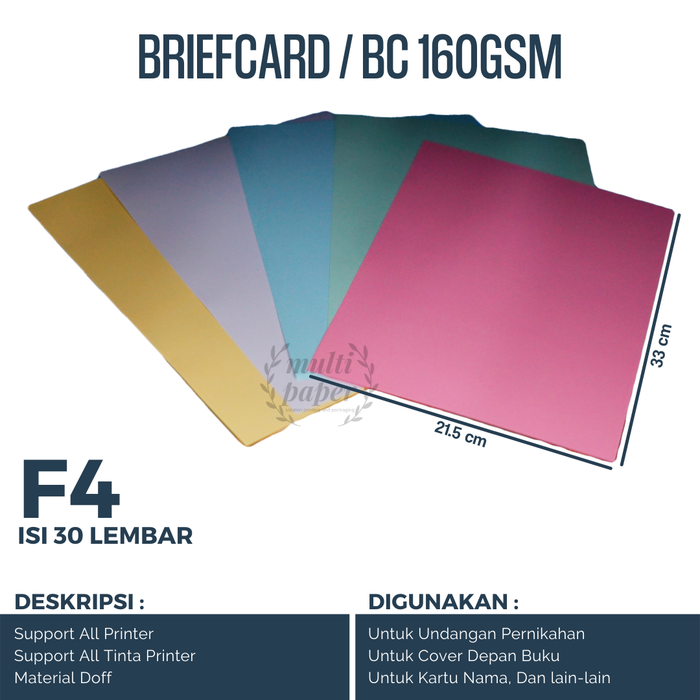Jual Kertas BC F4 isi 30 lembar / Kertas Brief Card F4 / Kertas ...