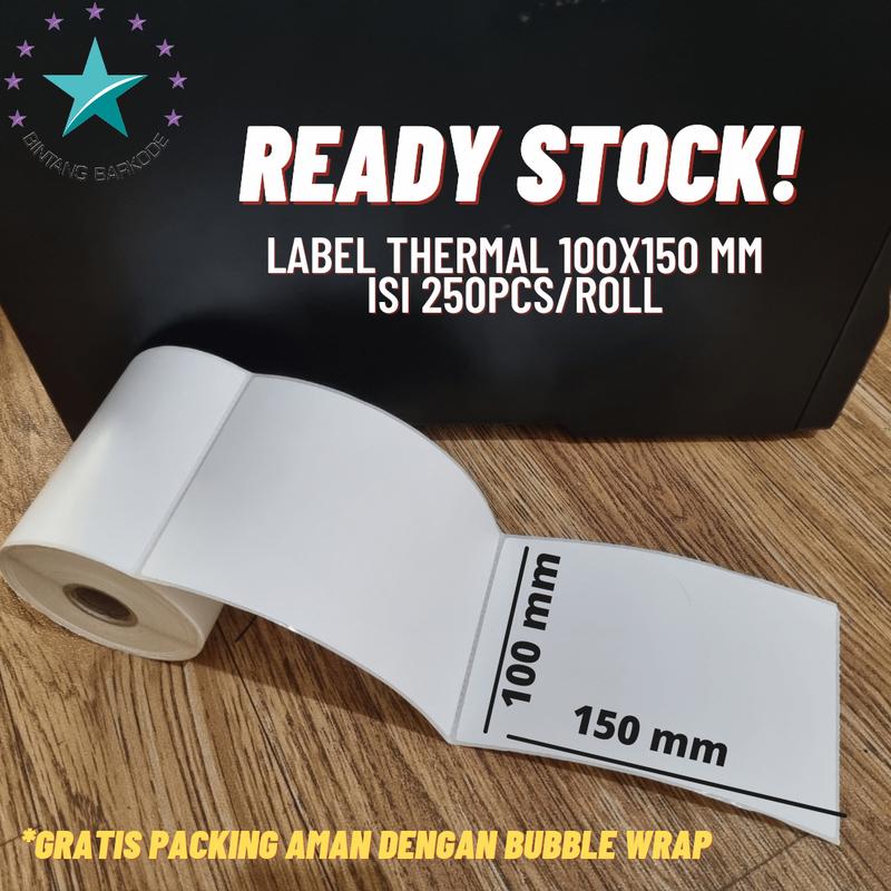 Label Thermal 100x150 Kertas Sticker Receipt Printer Barcode - Shop ...