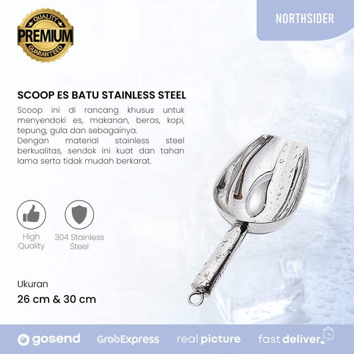 Jual Scoop es batu ice shovel - sendok beras - sugar scoop stainless ...
