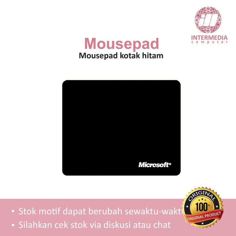 Mousepad Gambar Microsoft Hitam Polos Tebal - Shop | Tokopedia