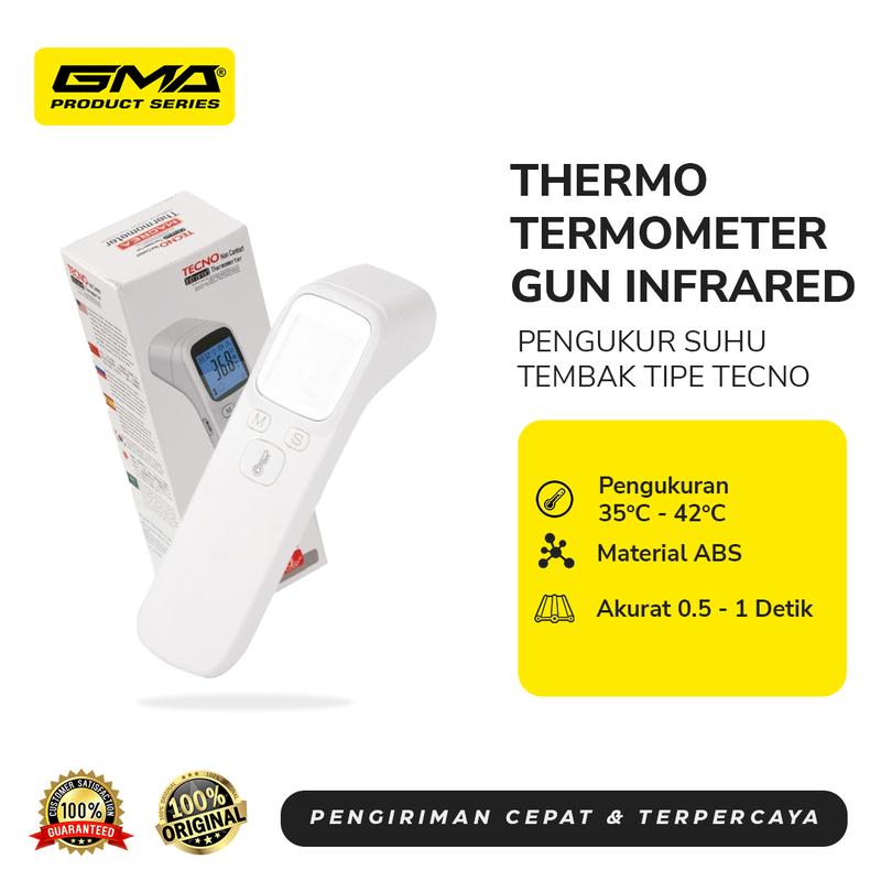 Thermo Termometer Gun Infrared Pengukur Suhu Tembak Tipe Tecno - Shop ...