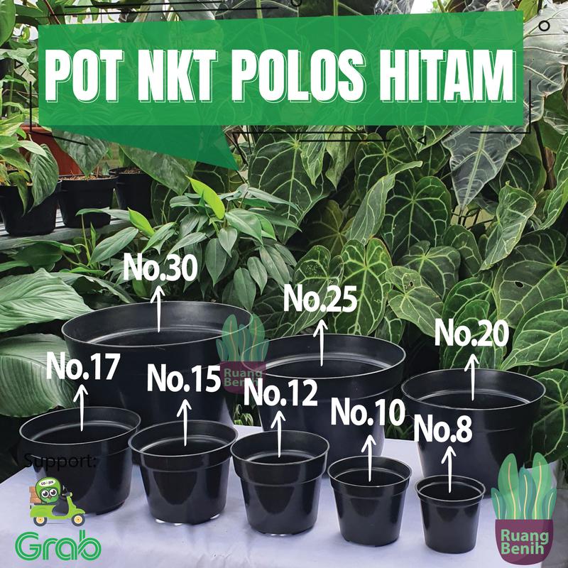 Pot Hitam Polos NKT Pot Bunga Tanaman Hias Pot Kebun Plastik Kuat ORI ...