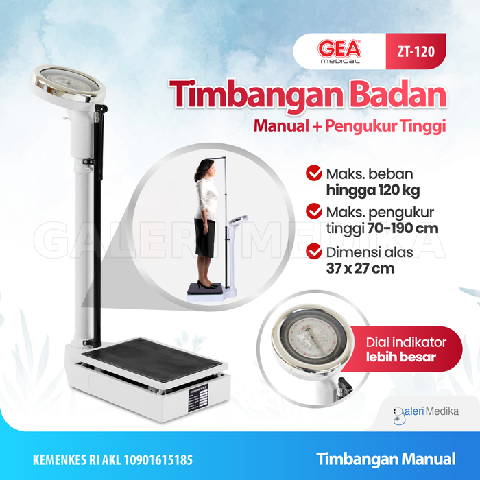 Jual Timbangan Berat Badan + Pengukur Tinggi / Panjang Badan GEA ZT-120 ...