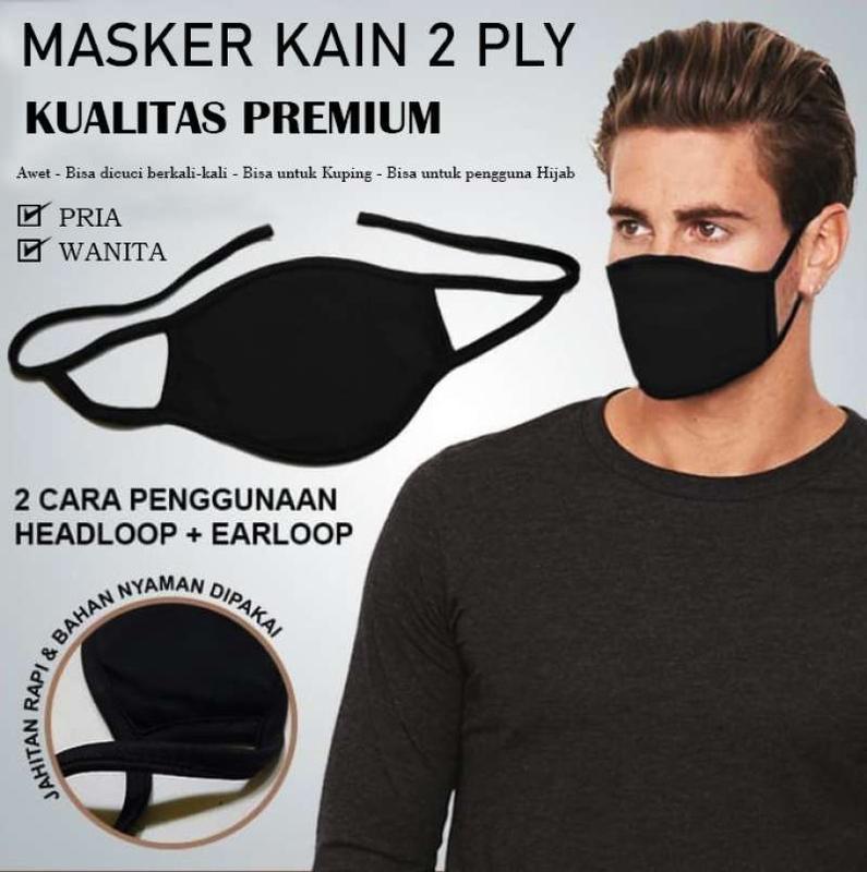 Masker Wajah Kain Cotton Combed 50s 4 Lapis non Medis Bisa Masuk - Shop ...