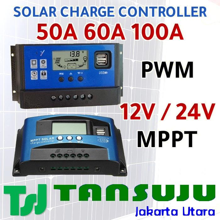 Jual Solar Charge Controller PWM MPPT 50A 60A 100A Pengisi Aki Full ...