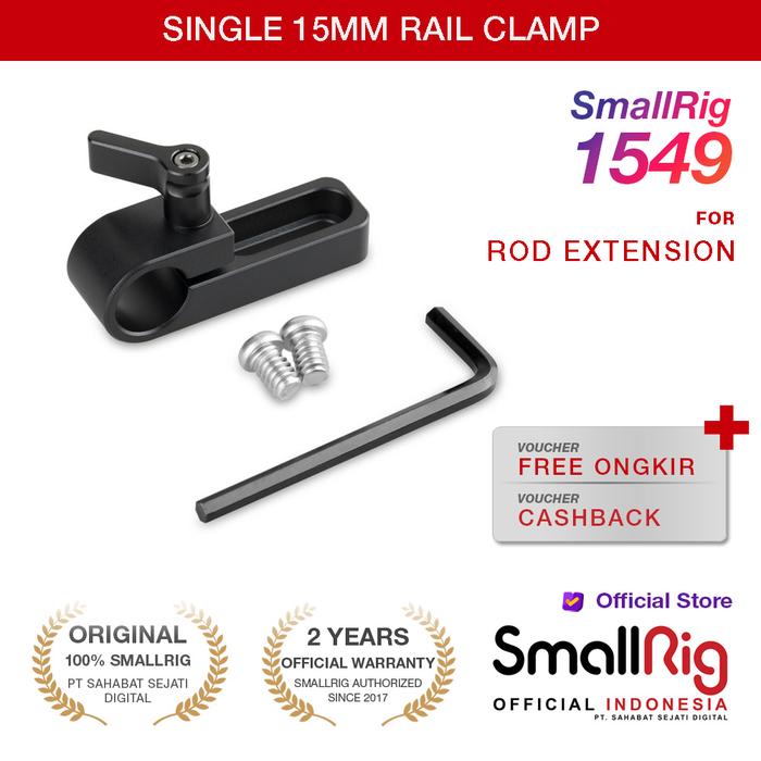 Jual SmallRig Single 15mm Rail Clamp Tighted with 1/4"-20 Screw 1549 ...