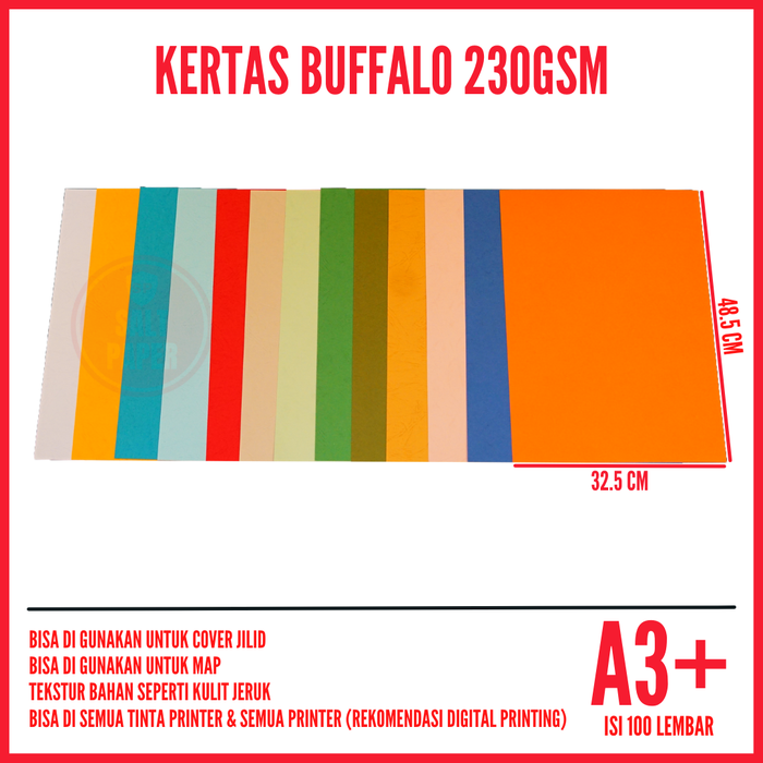 Jual Kertas Buffalo A3 Plus 230 gsm isi 100 lembar / Kertas Cover Jilid ...