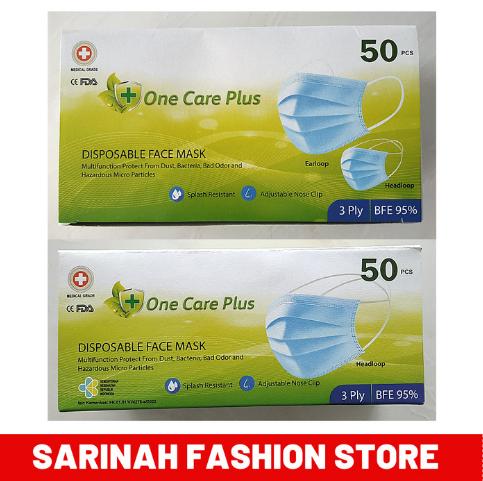 Masker 3 Ply Earloop Surgical Face Mask 1 box isi 50pcs - Shop | Tokopedia