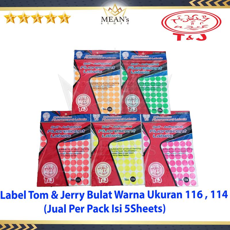 Label Tom & Jerry Bulat Warna No 116 / Stiker Bulat Warna / 116 - Shop ...