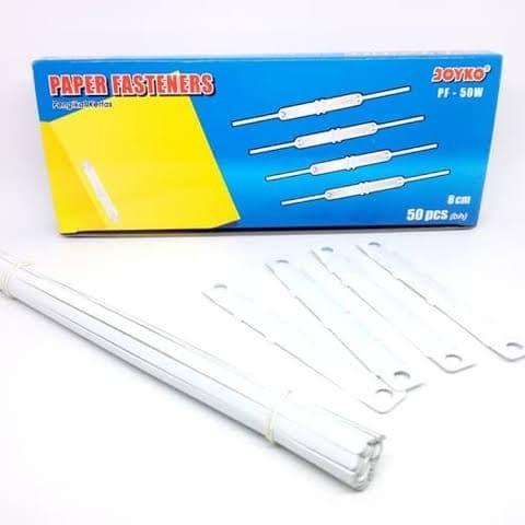 Paper Fastener JOYKO Putih/Acco Plastik/Pengikat Penjepit Kertas/ Ako ...
