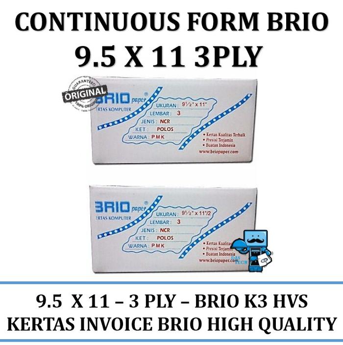Jual Continuous Form BRIO 9.5X11 3 PLY (Kertas Komputer) - 0 - Jakarta ...