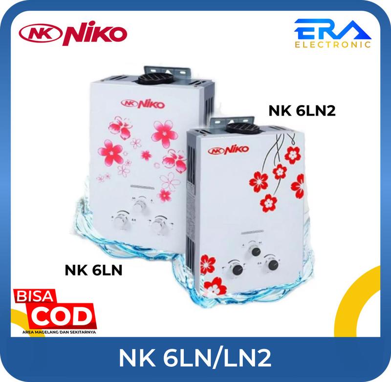 Gas Water Heater NIKO NK 6 LN LN2 Putih Bunga Merah - Shop | Tokopedia