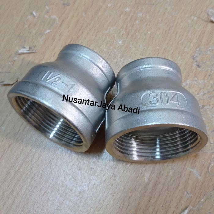 Jual Reducer Stainless SS 304 Drat 1 1/2 x 1 inchi - Reducer Drat 1 1/2 ...