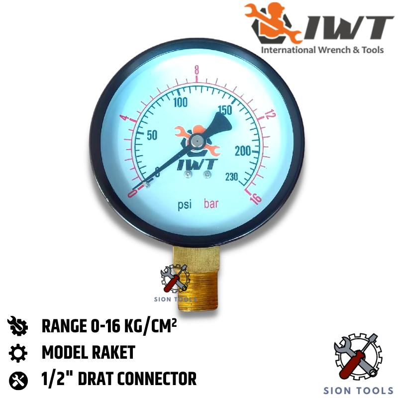 IWT PRESSURE GAUGE 4 INCH 25 60 100 BAR / MANOMETER / PENGUKUR - Shop ...