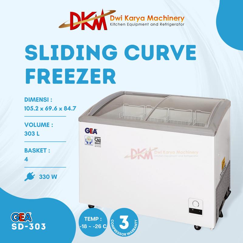 Sliding Curve Glass Freezer Gea SD-303 - Shop | Tokopedia