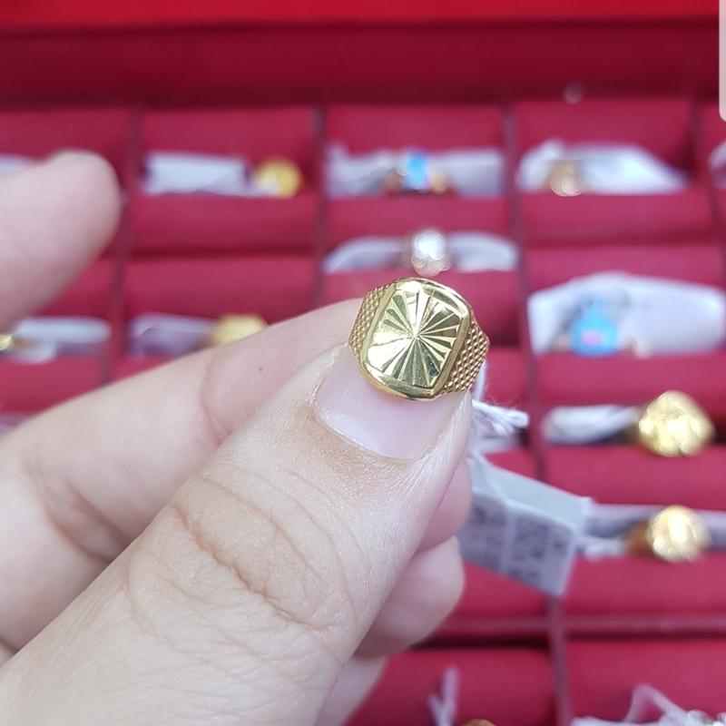CINCIN EMAS BAYI ANAK BABY UKIR2 KOTAK TERLIHAT BESAR TAPI RINGAN ...