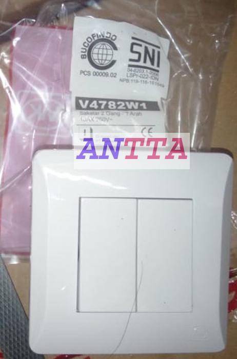 MK Vitae Saklar V4782 W1 WHI / 2 Gang - 1 Way / Seri / Double - Shop ...